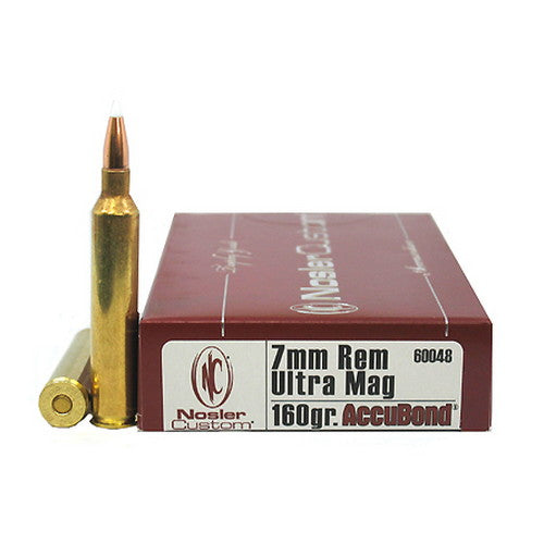 Nosler 7mm RUM Trophy Grade Ammunition 160 Grains AccuBond Per 20