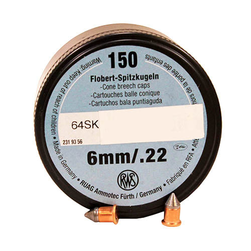 Walther RWS Rimfire Ammunition .22 Caliber BB Cap 18 Grains Per 150